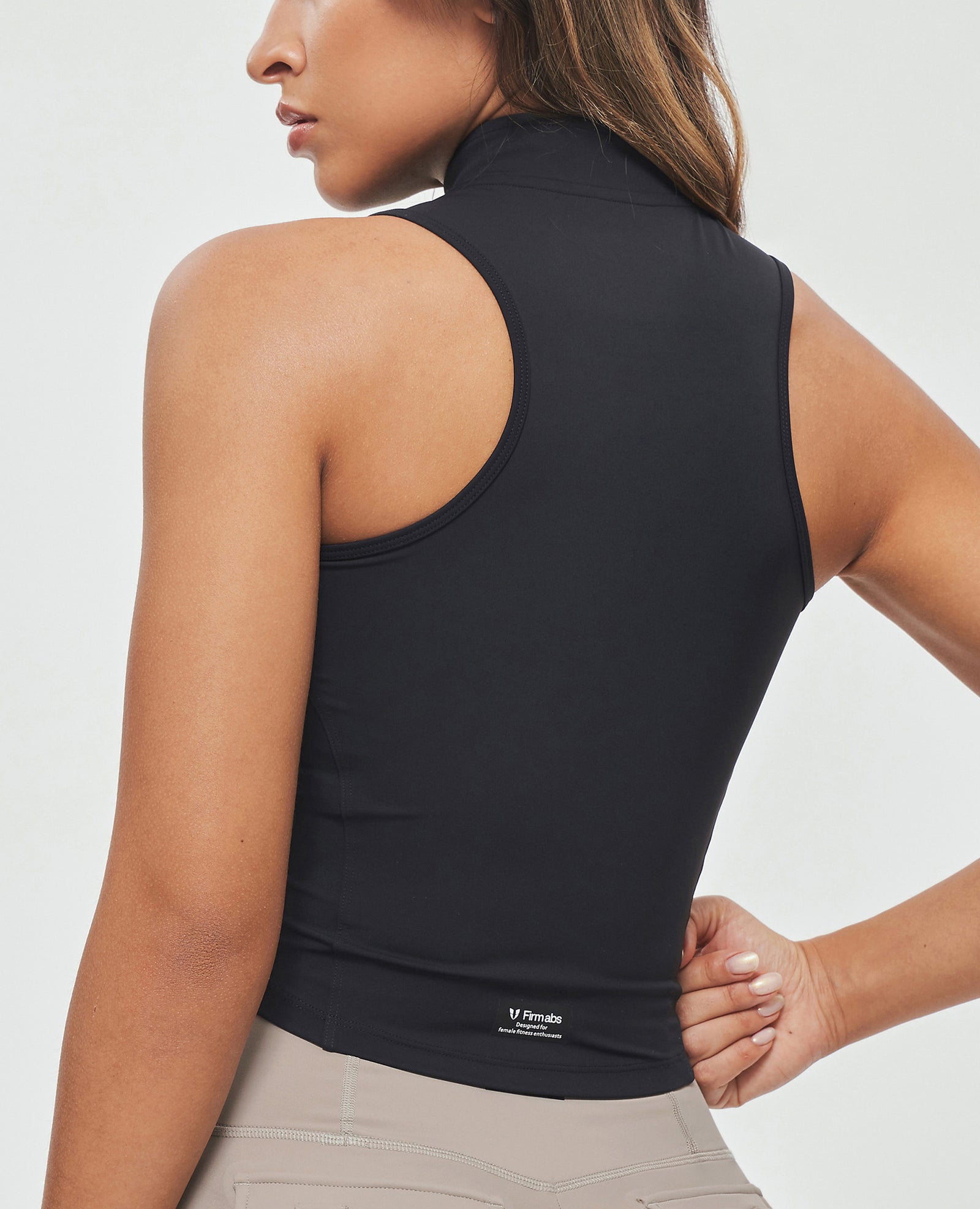 Zip Up Cargo Tank Black | FIRM ABS
