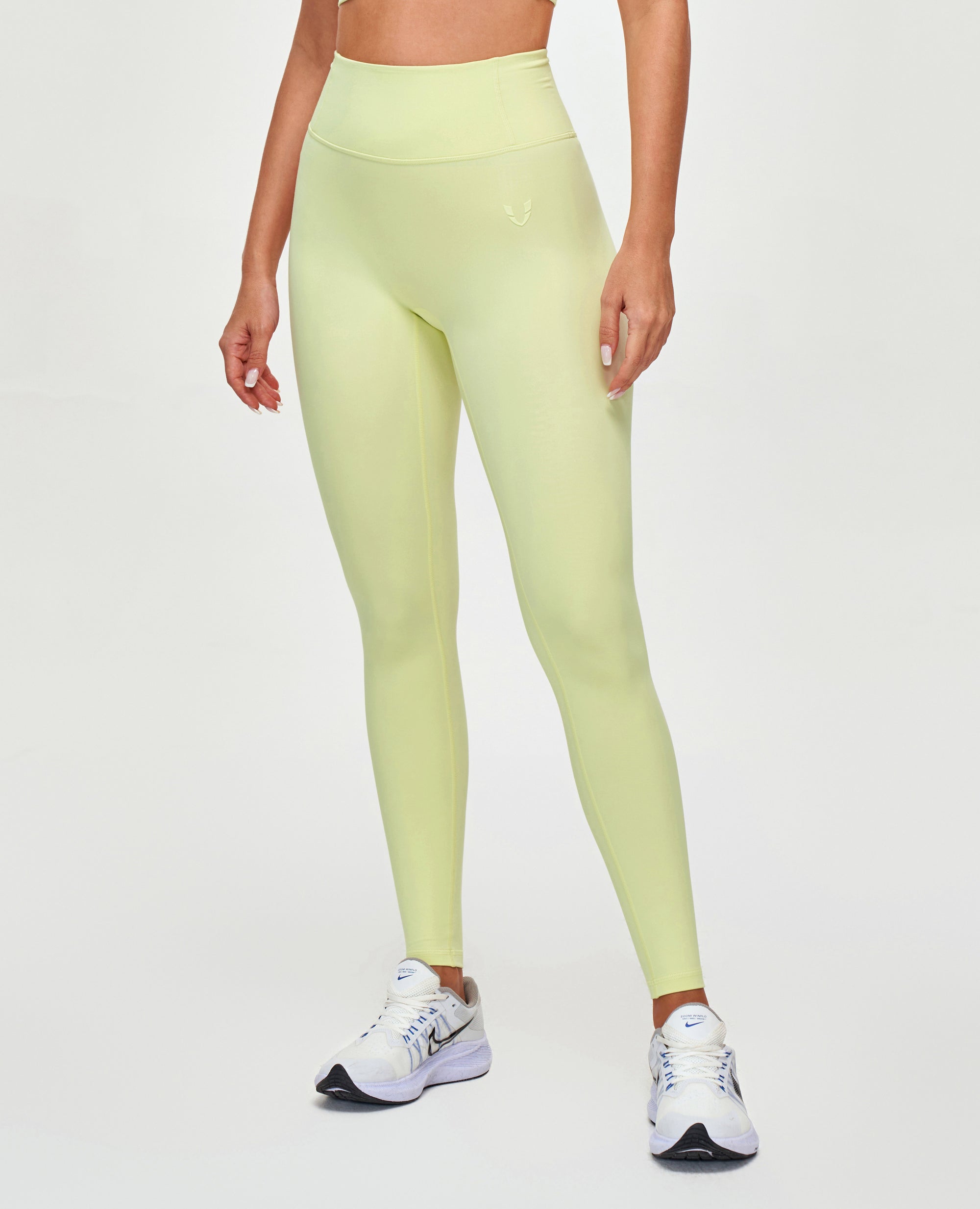 High Waisted Workout Leggings Light Yellow | FIRM ABS