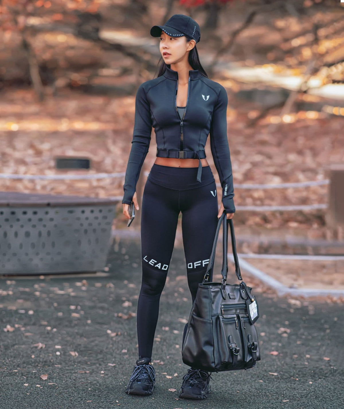 Women's Track Jacket Black | Workout Jacket | FIRM ABS